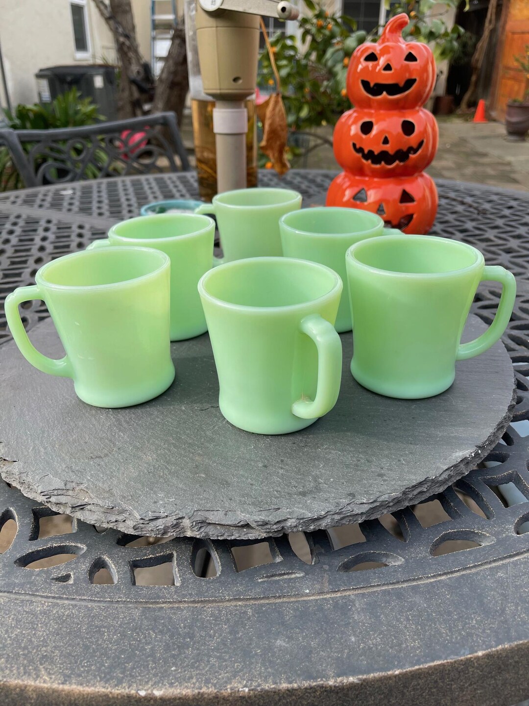 Set of 6 FIRE KING Jadeite Coffee Cups Collectible Fire King Vintage ...