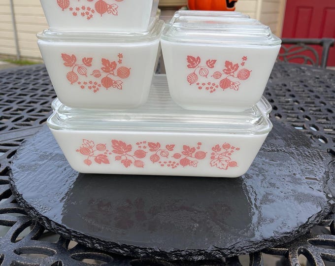 Pyrex Pink Gooseberry Refrigerator Set - Etsy