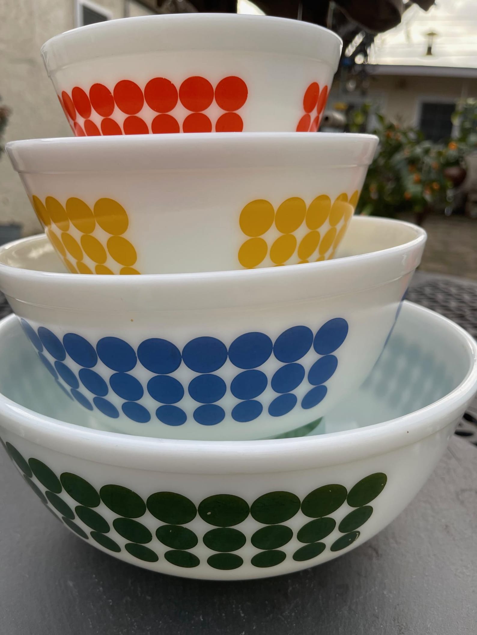 Pyrex Dot Mixing Bowls, Set of 4, 401, 402, 403 and 404, Made 1968 ...