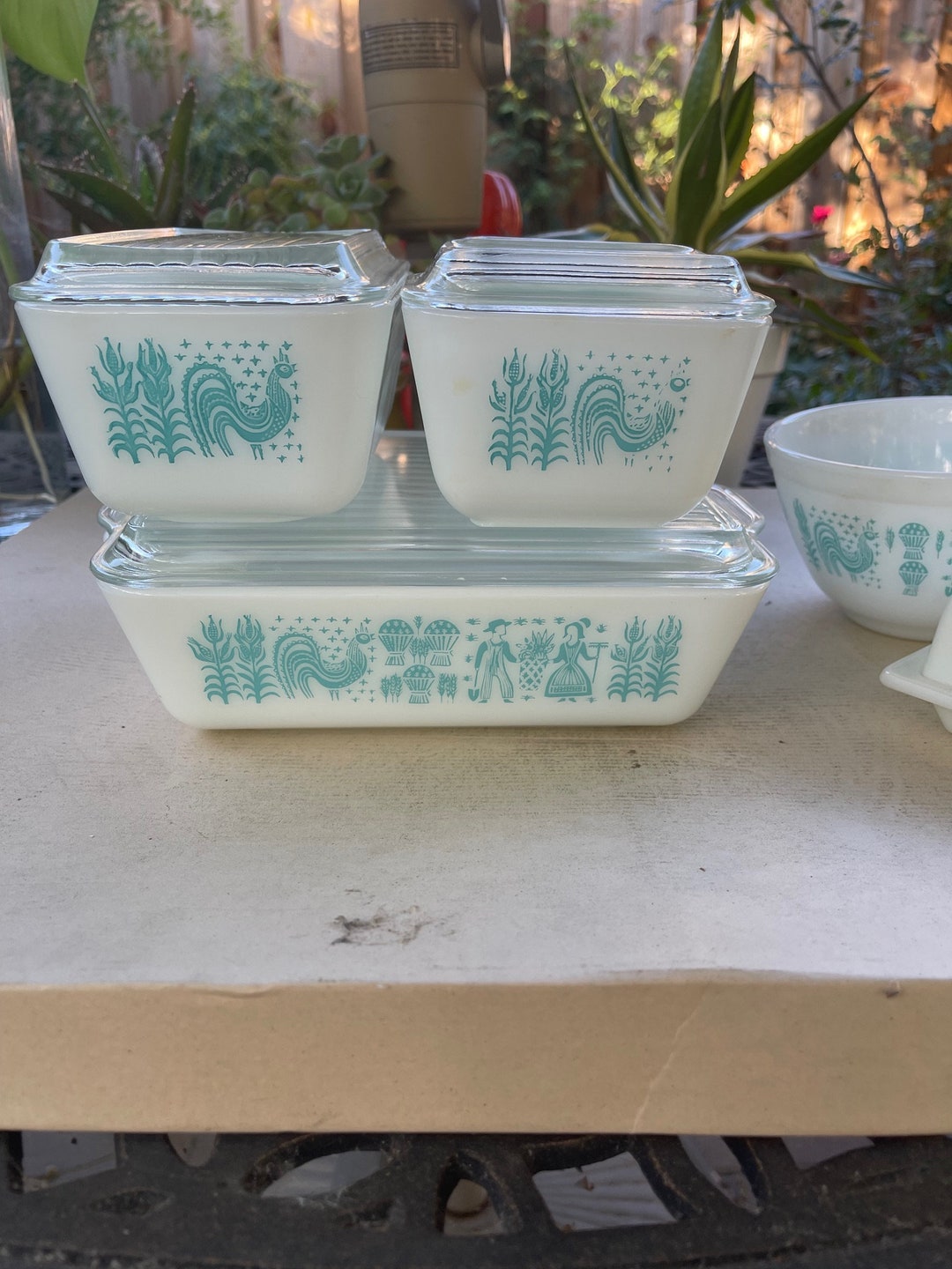 PYREX Amish Butterprint Full Set Butterprint Fridgies With Lids Vintage ...