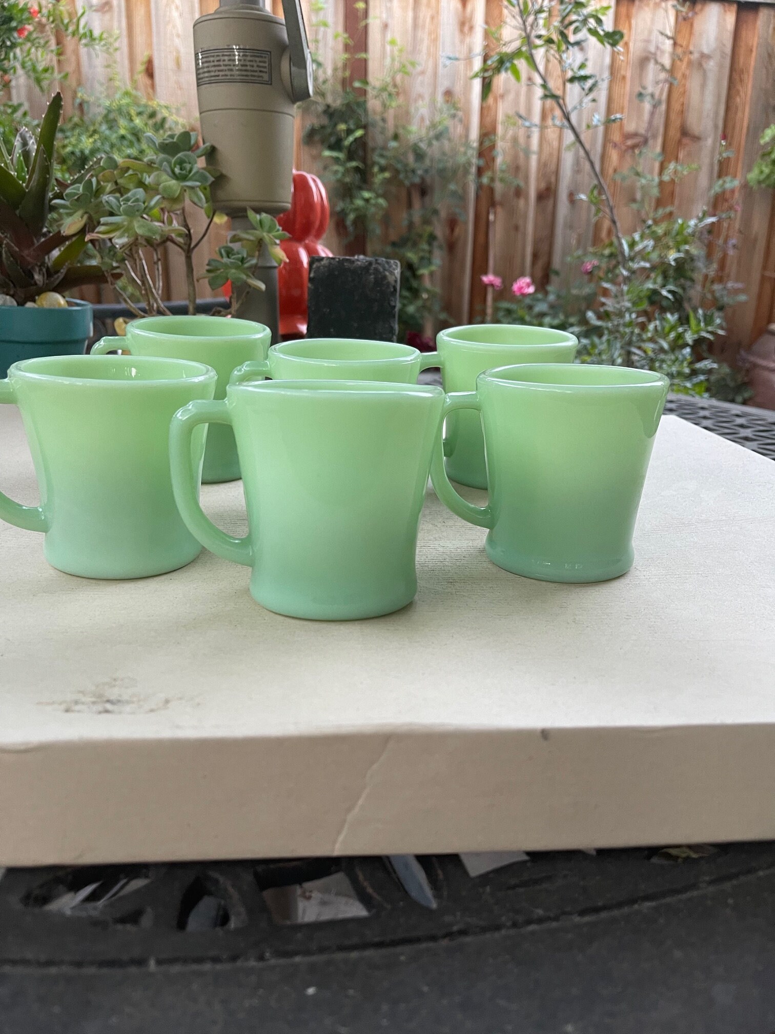 Set of 6 FIRE KING Jadeite Coffee Cups Collectible Fire King Vintage ...
