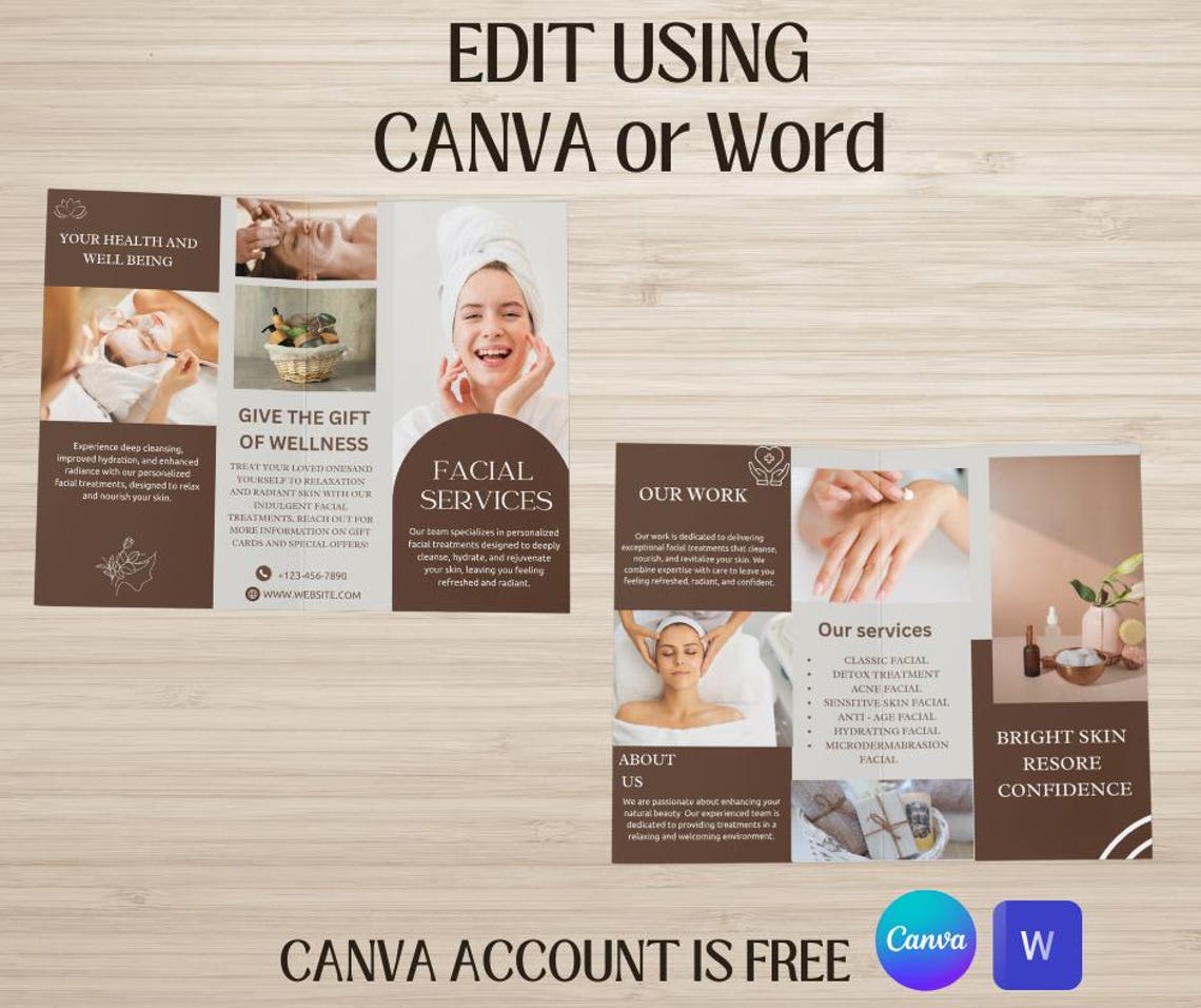 Facial Brochure, Facial Treatments Flyer, Advertising Office Decor ...