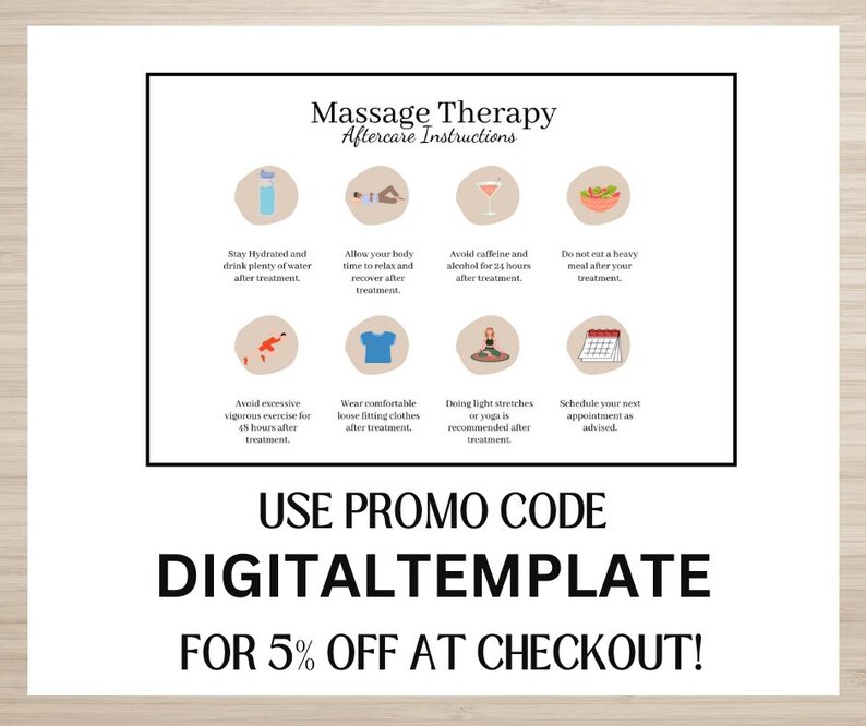 Massage Therapy Aftercare Cards: Editable Med Spa Post Care (canva ...