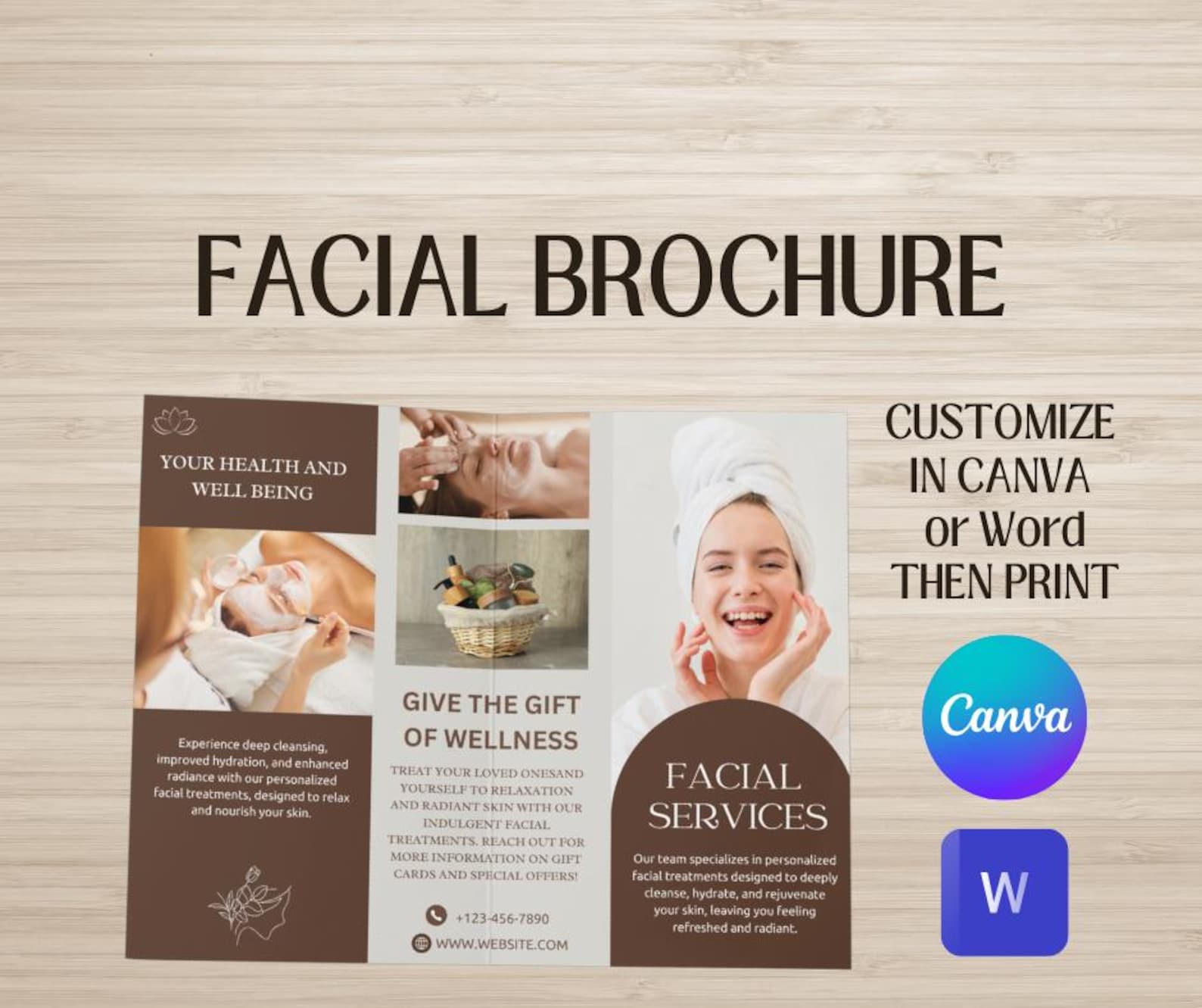 Facial Brochure, Facial Treatments Flyer, Advertising Office Decor ...