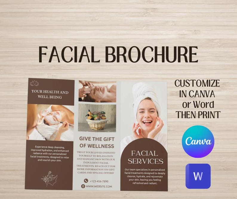 Facial Brochure, Facial Treatments Flyer, Advertising Office Decor ...