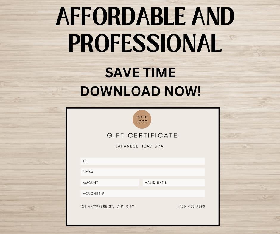 Editable Japanese Head Spa Gift Voucher | Editable in Word | Editable ...