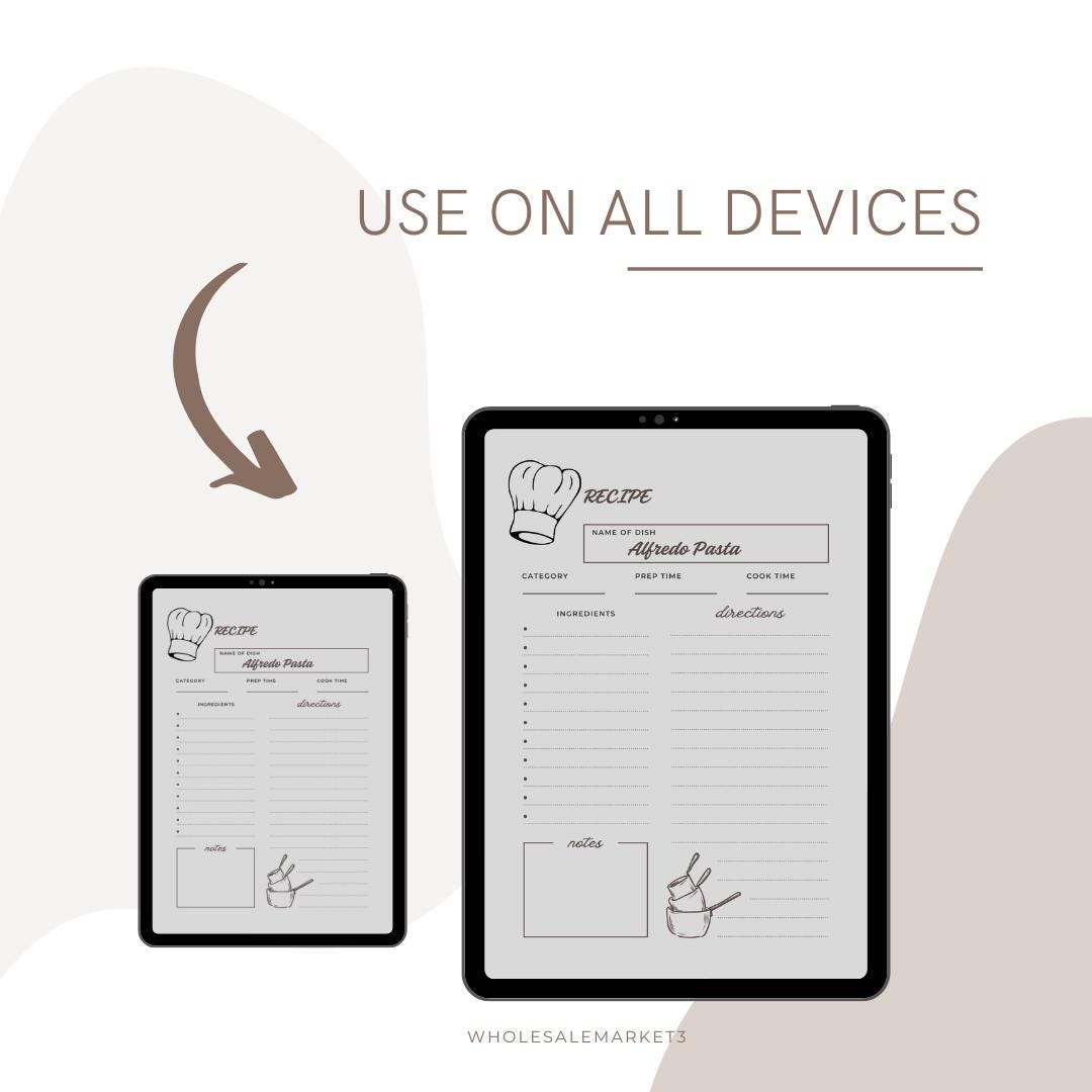 Personalized Recipe Card Template: Editable Canva Design (digital ...