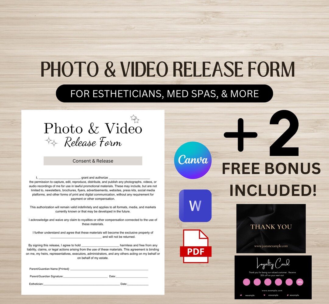 Photo Release Form - Photo Consent Form, Photo Release Form Template ...