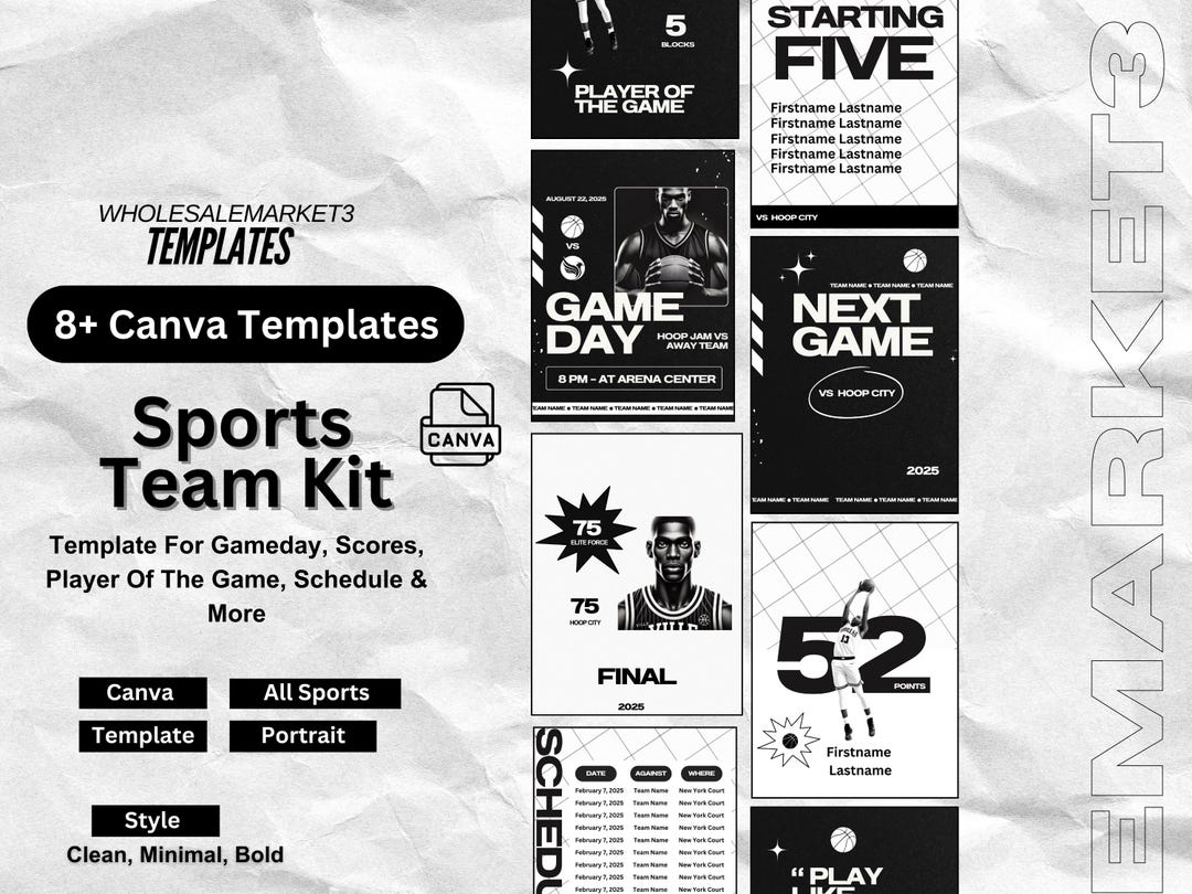 Sports Team Canva Templates: Editable Game Day Graphics (PDF) - Etsy