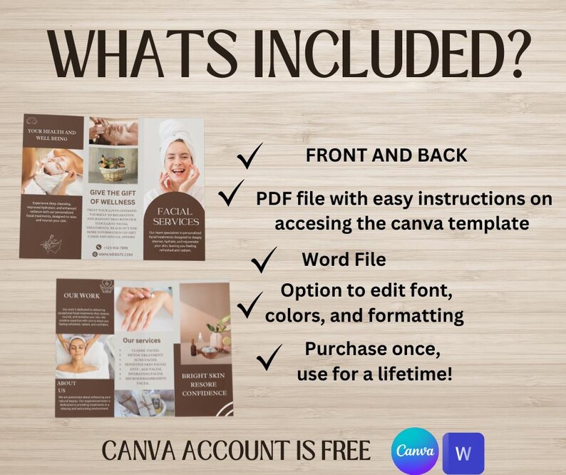 Facial Brochure, Facial Treatments Flyer, Advertising Office Decor ...