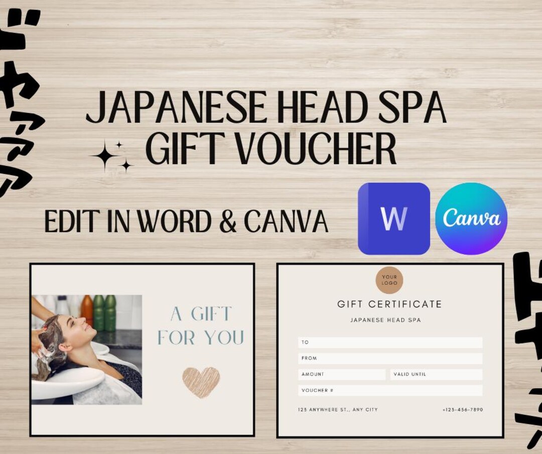 Editable Japanese Head Spa Gift Voucher (digital Download) - Etsy
