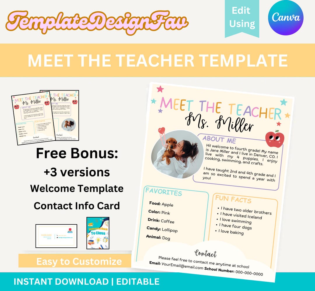 Meet the Teacher Template Meet Theteacher Kindergarten Letter Meet the ...