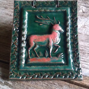 Green Majestic Stag Ceramic Tile - Etsy