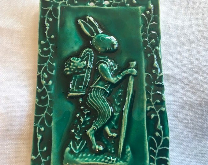 Dark Green Storybook Rabbit - Etsy