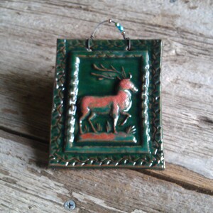 Green Majestic Stag Ceramic Tile - Etsy
