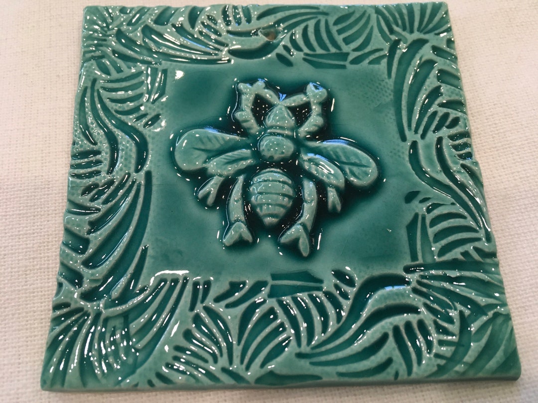 Larger Turquoise Bee Tile - Etsy