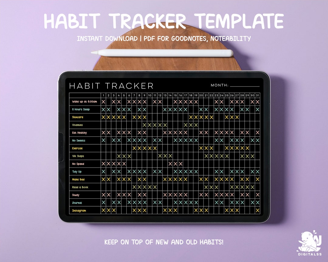 Habit Digital Tracker | Goodnotes Template | Digital Planner | Daily ...