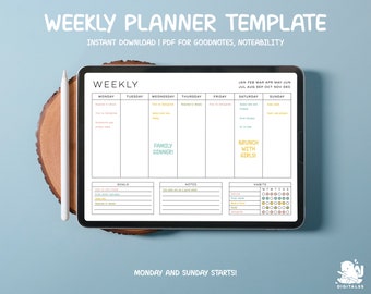 Yearly Digital Planner | Goodnotes Template | Undated Yearly Planner ...