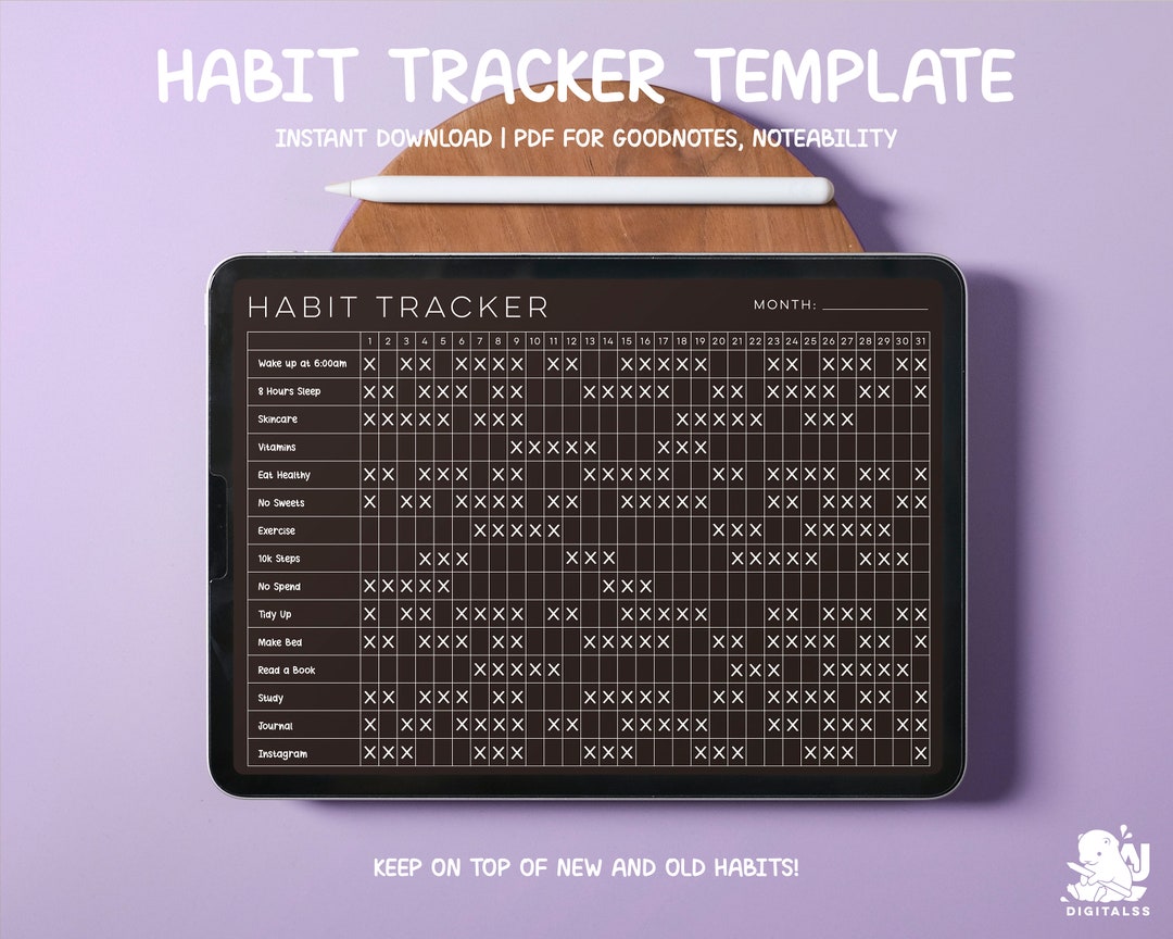Habit Digital Tracker | Goodnotes Template | Digital Planner | Daily ...