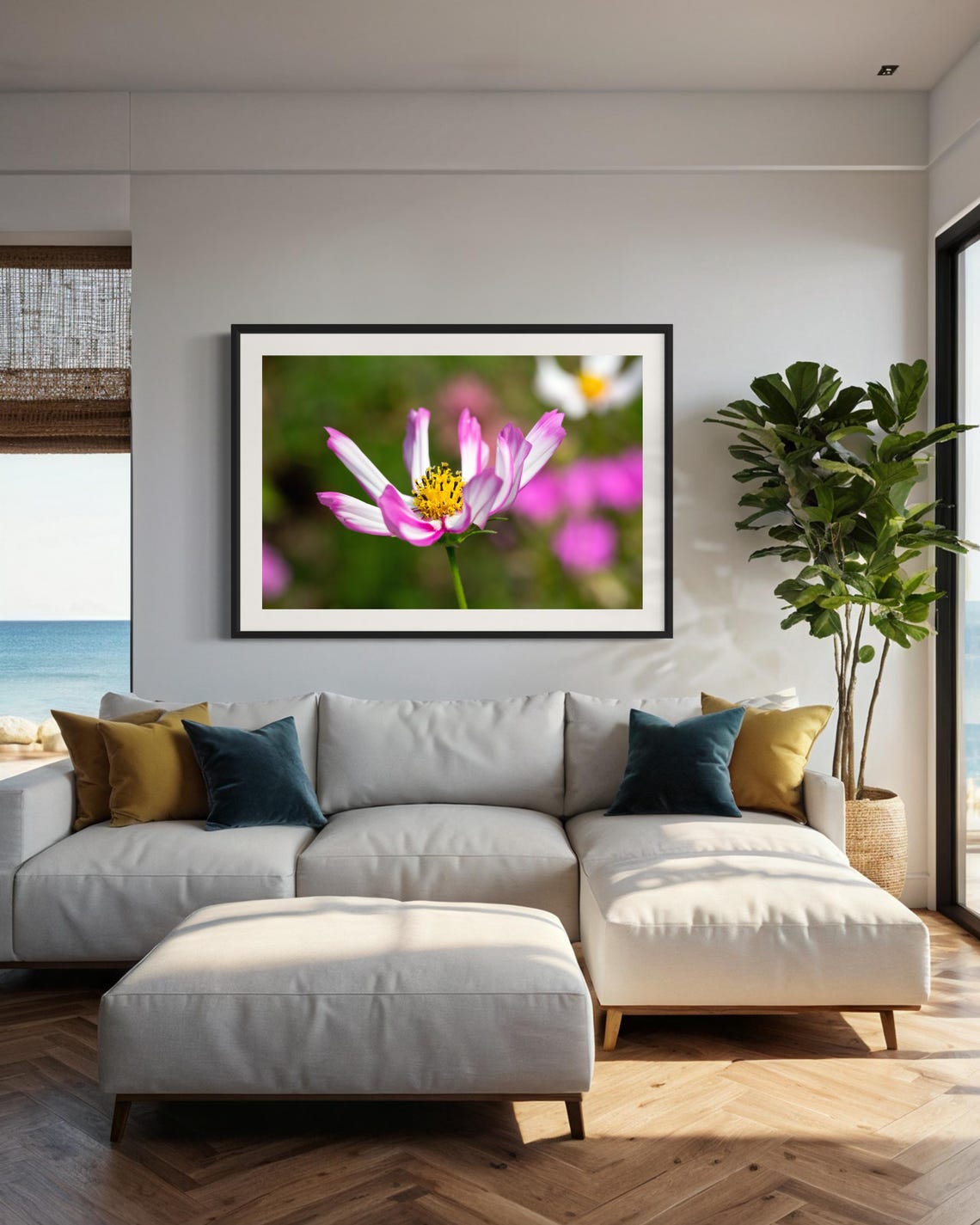 White & Pink Cosmos, Nature Photograph, Large Wall Art, Home Decor ...