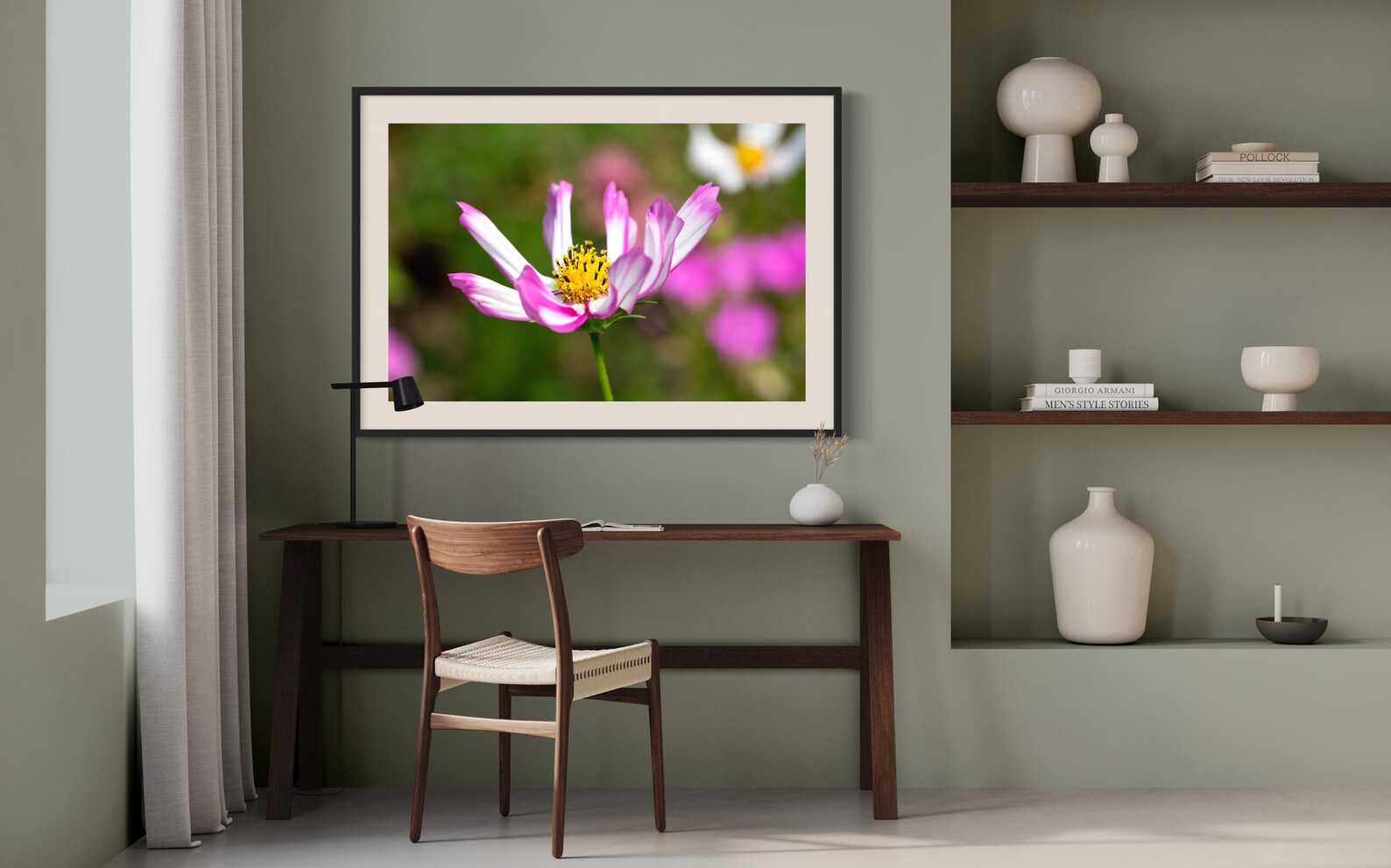 White & Pink Cosmos, Nature Photograph, Large Wall Art, Home Decor ...
