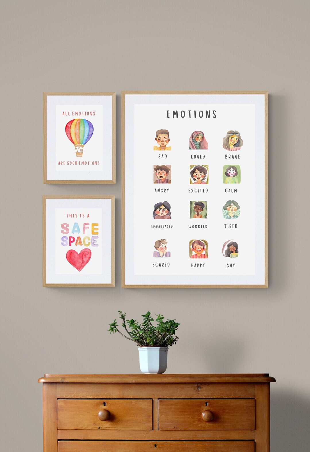 Feelings Chart Poster Educational Art Calming Corner Emotions Chart ...