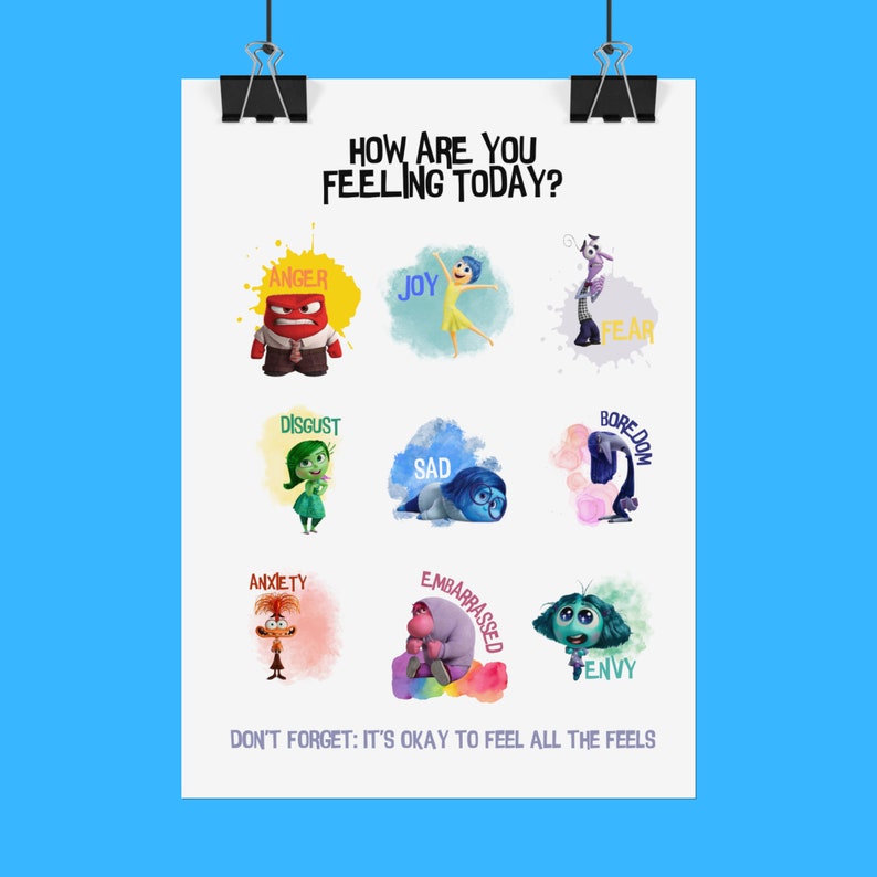 Inside Out 2 Emotions Checker Personalised Digital Download for Kids ...