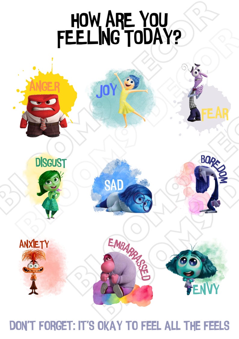Inside Out 2 Emotions Checker Calming Corner Digital Download for Kids ...