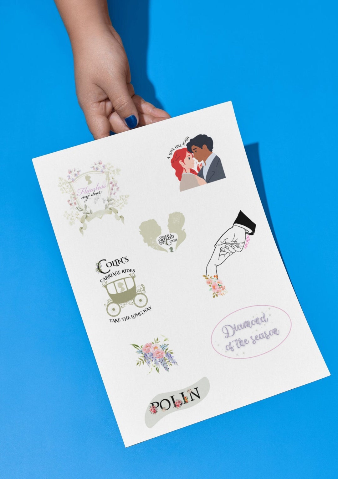 Bridgerton Sticker Sheet Flawless, My Dear kindle Kiss Cut Sticker Book ...