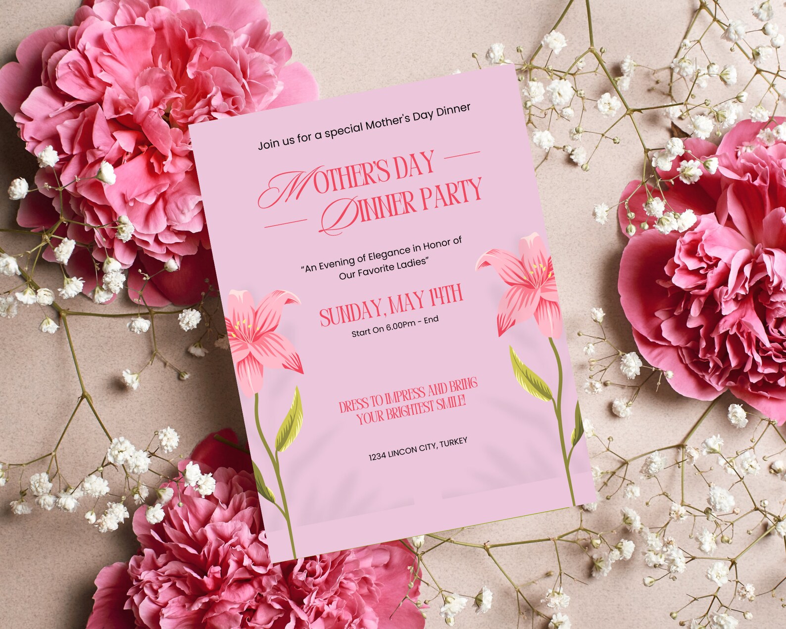 Happy Mothers Day Printable Mothers Day Card Template Floral Instant