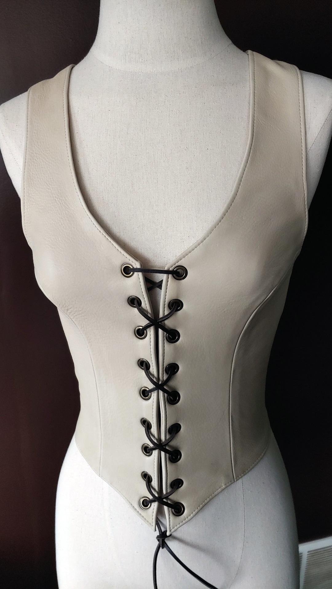 Leather Halter Top, Women's Backless Vest, Black White Brown DEERSKIN ...