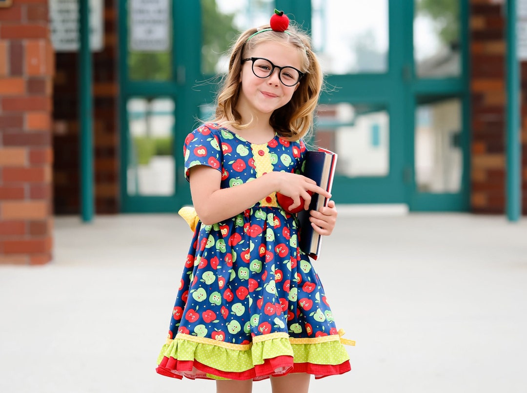 Girls Back to School Dress, Girls First Day of School, Kindergarten ...