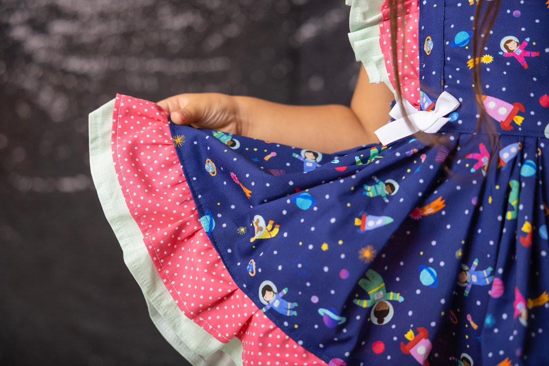 Girls Space Dress, Girls Astronaut Dress, Girls Science Dress, Girls ...