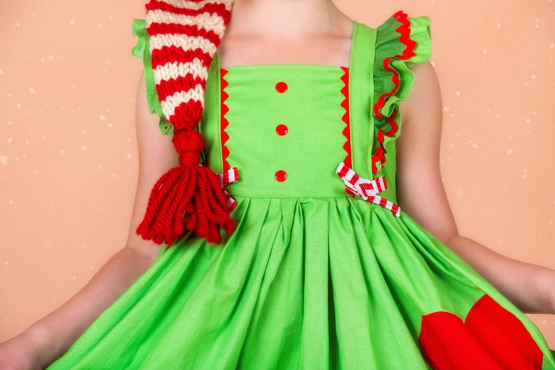 Girls Grinch Dress, Grinch Inspired Dress, Girls Christmas Dress, Baby ...