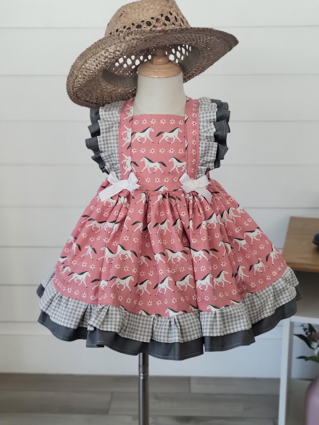 Girls Horse Dress, Girls Farm Dress, Horse Outfit, Farm Outfit ...