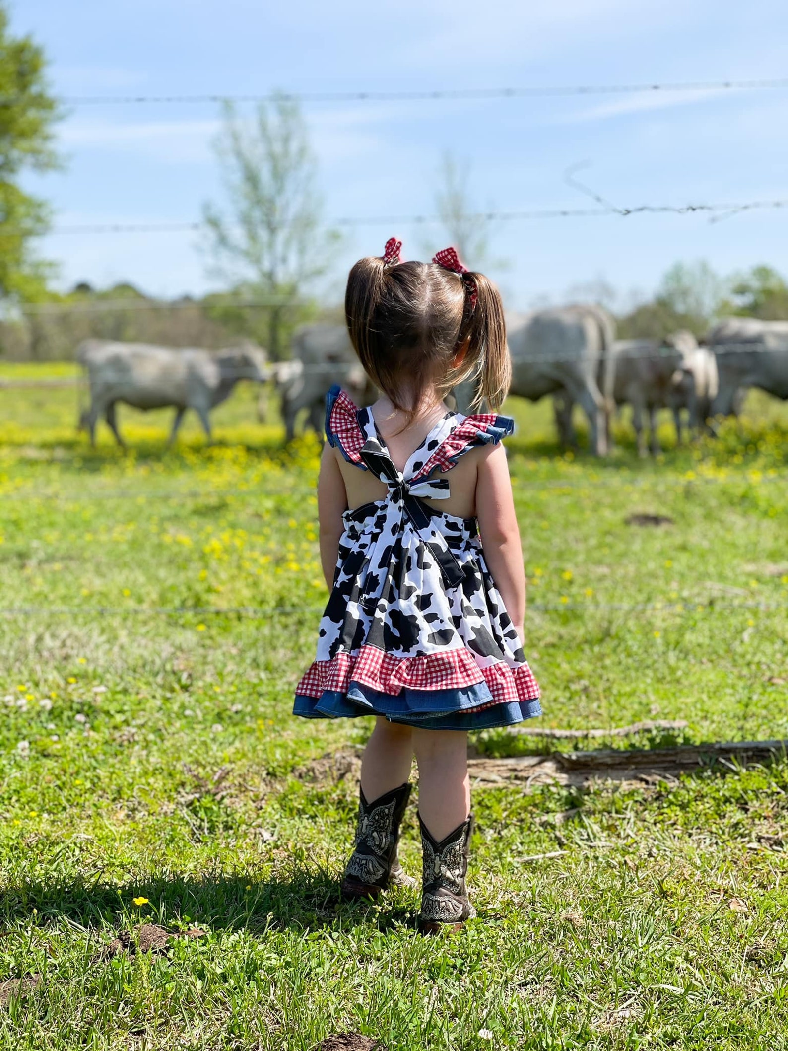 Girls Cow Dress Baby Cow Dress Cow Birthday Outfit Moo - Etsy
