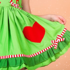 Girls Grinch Dress, Grinch Inspired Dress, Girls Christmas Dress, Baby ...