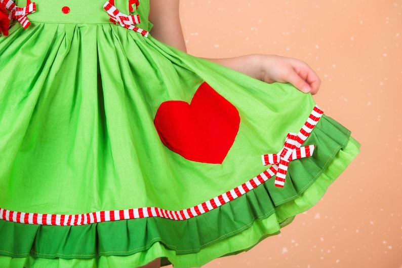 Girls Grinch Dress, Grinch Inspired Dress, Girls Christmas Dress, Baby ...