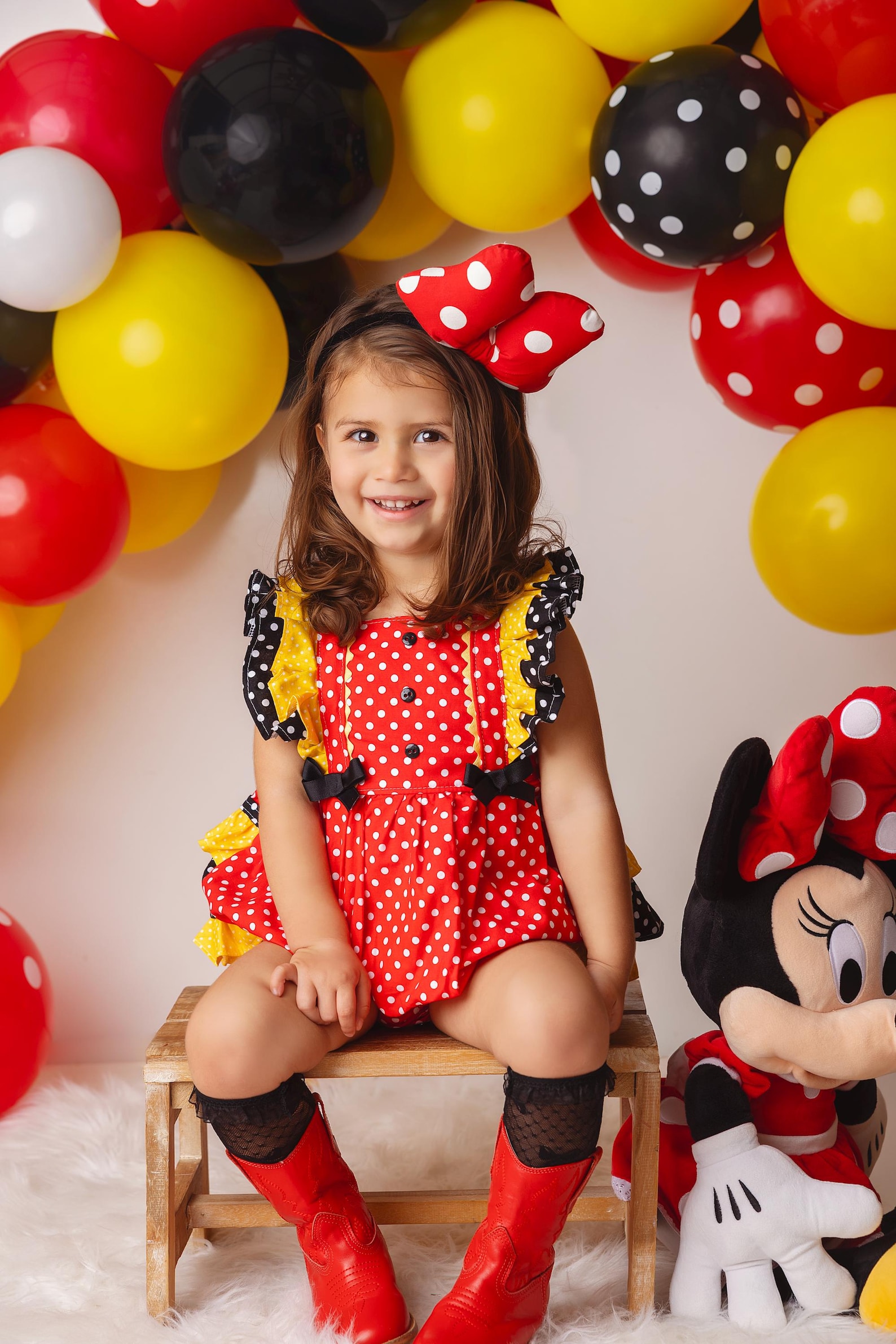 Baby Minnie Romper, Girls Minnie Romper, Mouse Romper, Oh Twodoodles ...