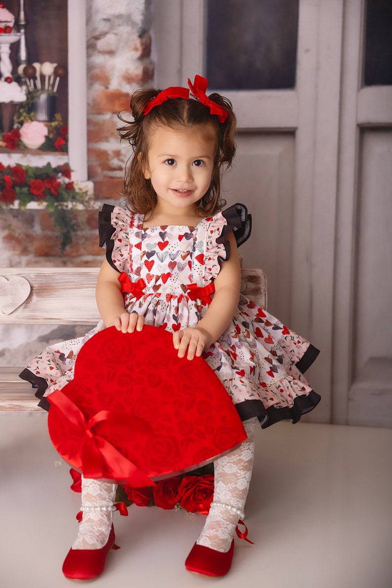 Girls Valentine Outfit, Girls Valentine Dress, Heart Dress, Valentine ...