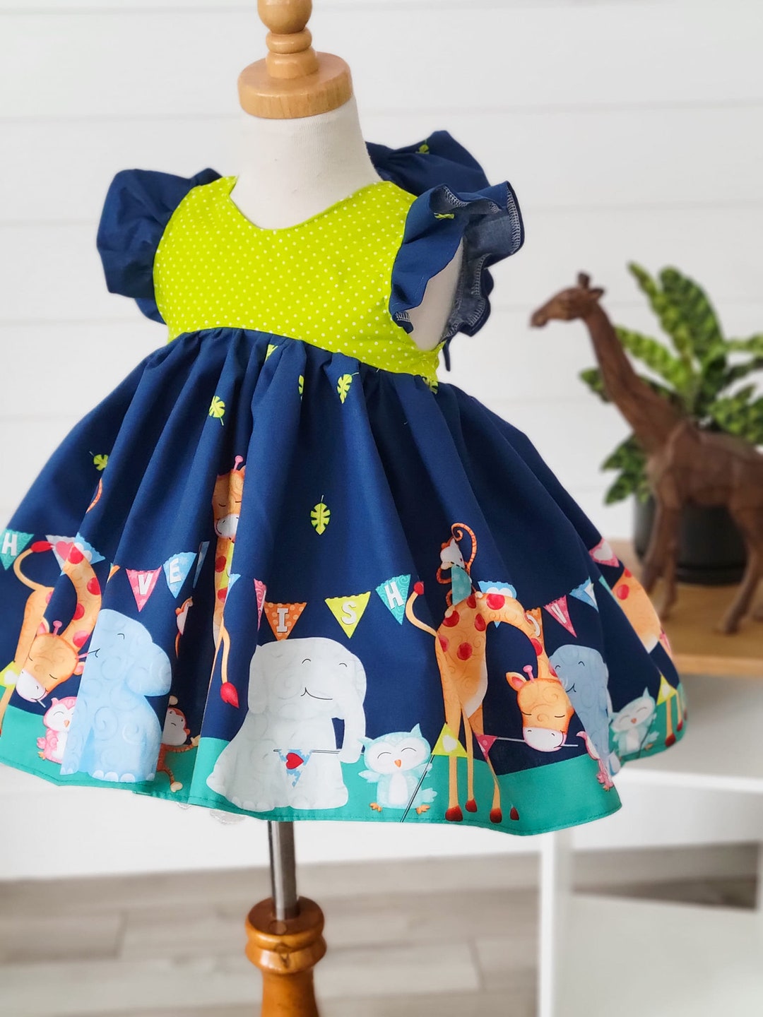 Girls Zoo Dress, Girls Zoo Animal Dress, Dress for the Zoo, Zoo Animal ...