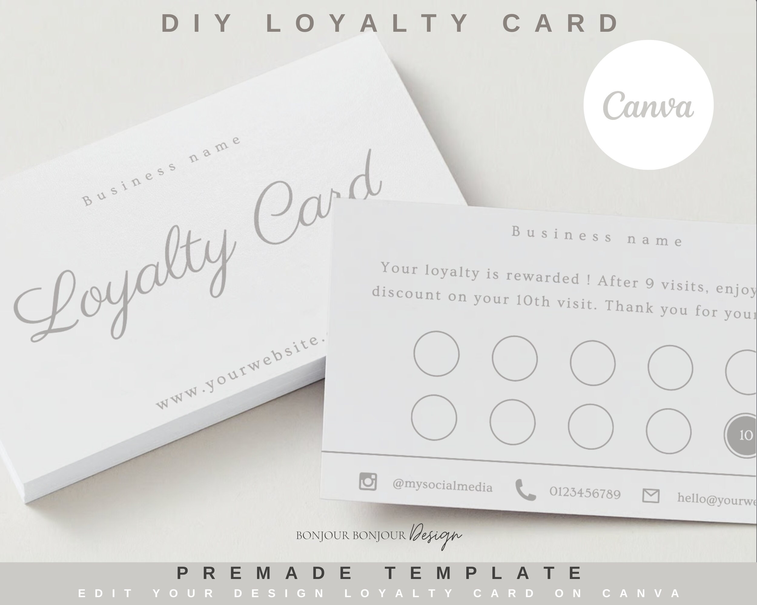 Elegant Esthetician Loyalty Card Template – Loyalty Beautician Card ...