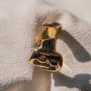 Woman Body Shape Ring, Gold Woman Body Ring, Statement Woman Ring ...