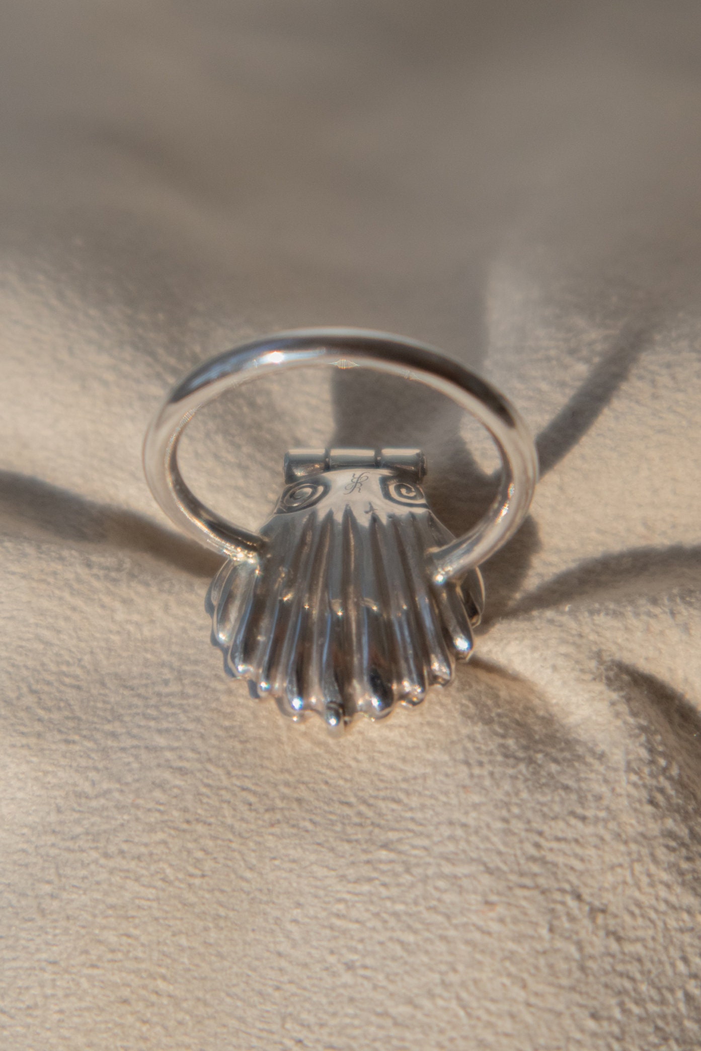 Silver Seashell Ring, Silver Shell Ring, Statement Shell Ring, Open and ...