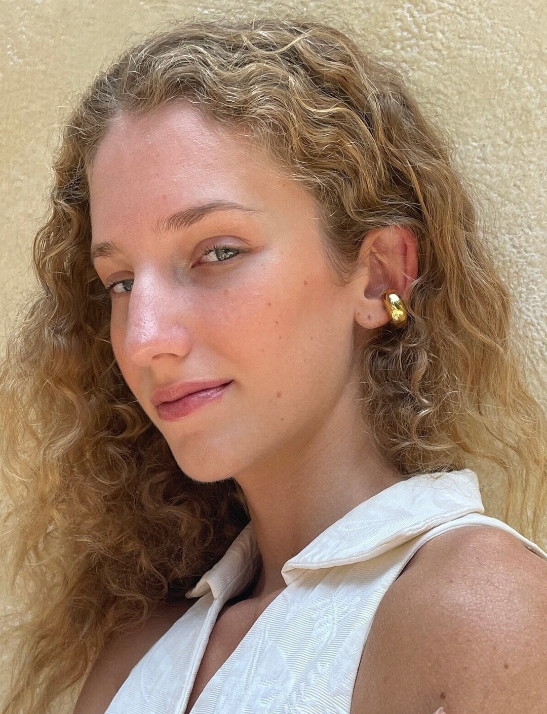 Chunky Ear Cuff, Gold Ear Cuff, Gold Vermeil Ear Cuff, Ear Cuff, Non ...