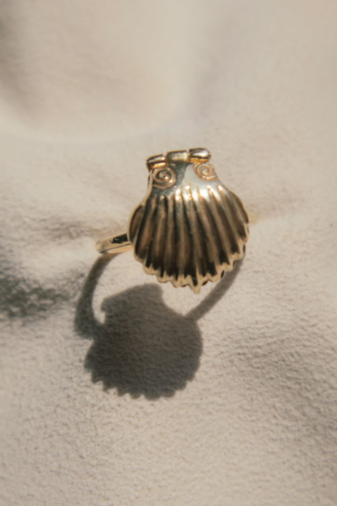 Gold Seashell Ring, Gold Shell Ring, Statement Shell Ring, Open and ...
