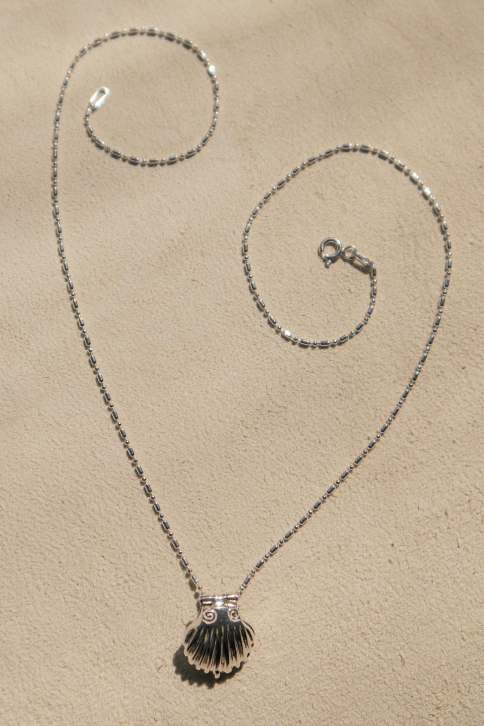 Silver Seashell Necklace, Silver Shell Necklace, Statement Shell ...