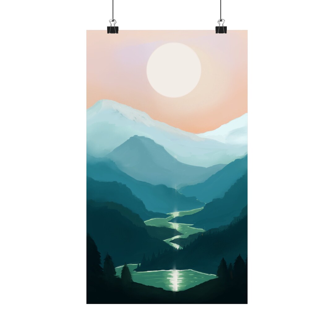 Sunset Iridescent Minimalist Liminal Matte Vertical Posters - Etsy