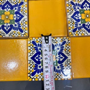 Mexican Talavera Tiles Yellow and Blue – Handmade 4x4 Ceramic Tiles for ...