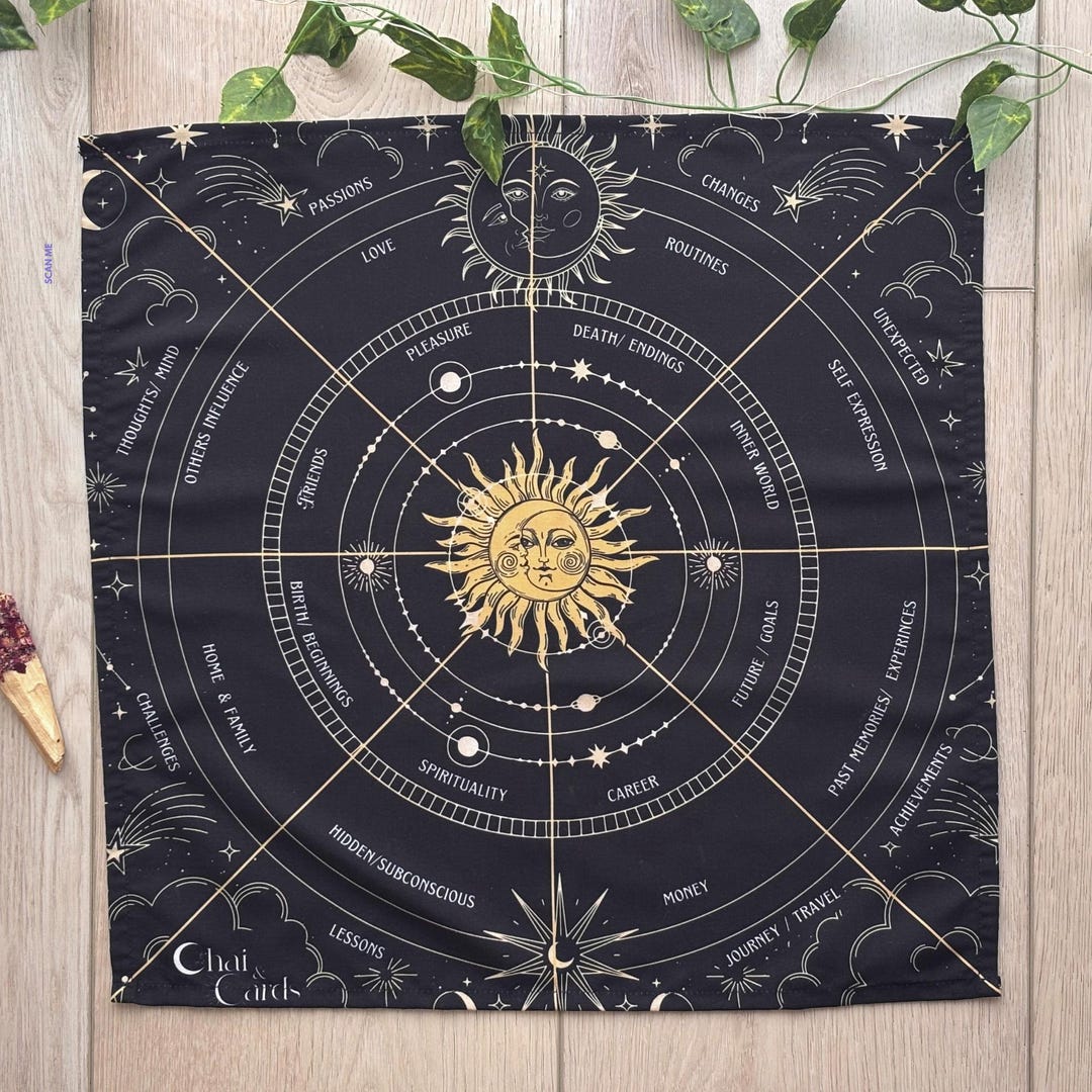 Celestial Sun & Moon Charm Casting Cloth: Divination Altar Mat - Etsy